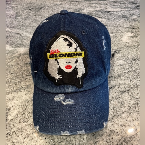 designsbytobi | Accessories | New Distressed Blue Baseball Cap With Blondie Adjustable | Poshmark